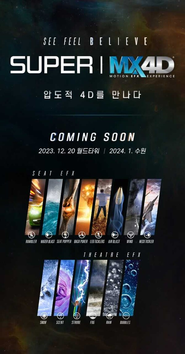 롯데시네마, 4D 특화관 ‘수퍼MX4D’ 오픈